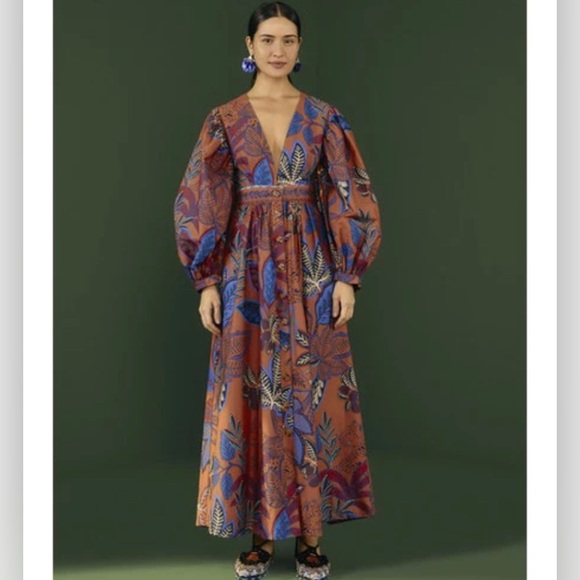 FARM Rio | Dresses | Farm Rio Wild Jungle Brown Maxi | Poshmark